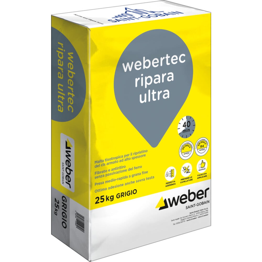 webertec ripara ultra : Malte per il ripristino del calcestruzzo > Protezione, ripristino e ...