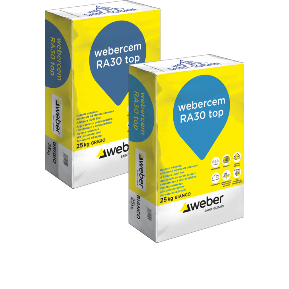 webercem RA30 top : Rasanti ad elevata adesione > Rasanti prestazionali > Rasanti intonaci ...