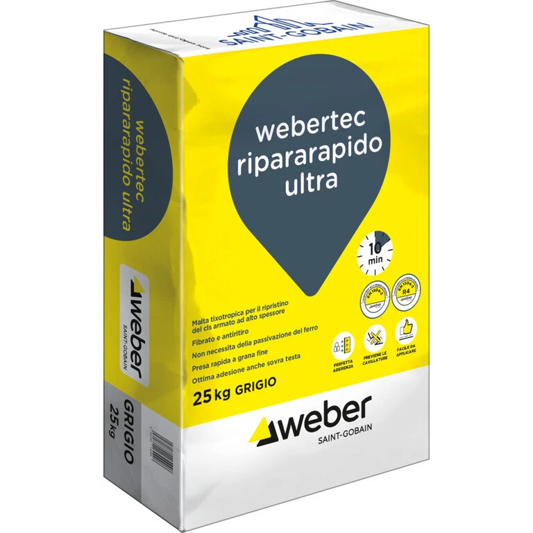 webertec ripararapido ultra : Malte per il ripristino del calcestruzzo > Protezione, ripristino ...